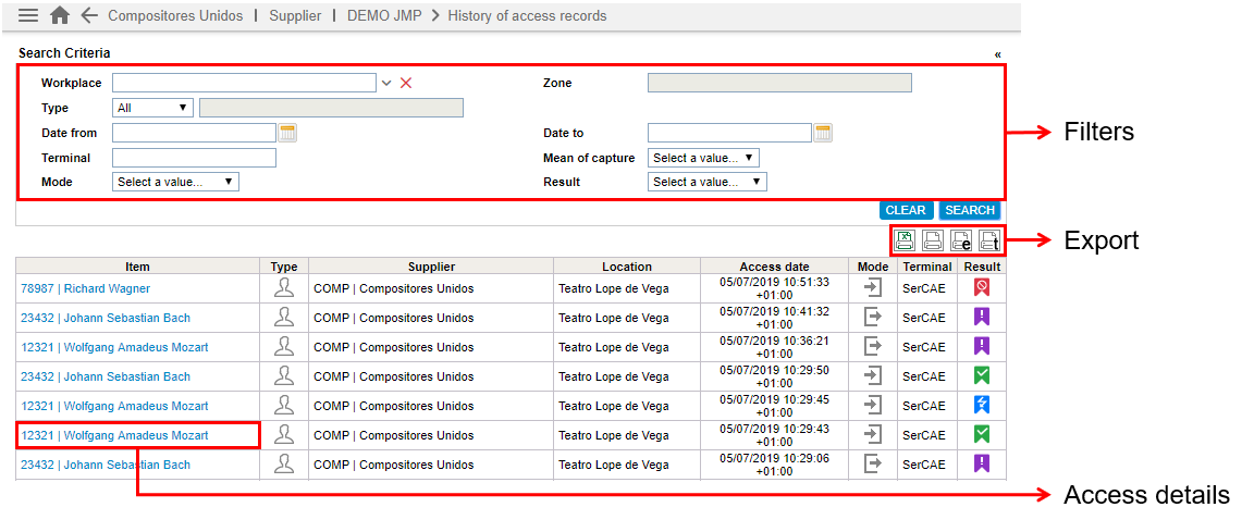 EN051P - Consulting the access records of my elements to every sites of ...