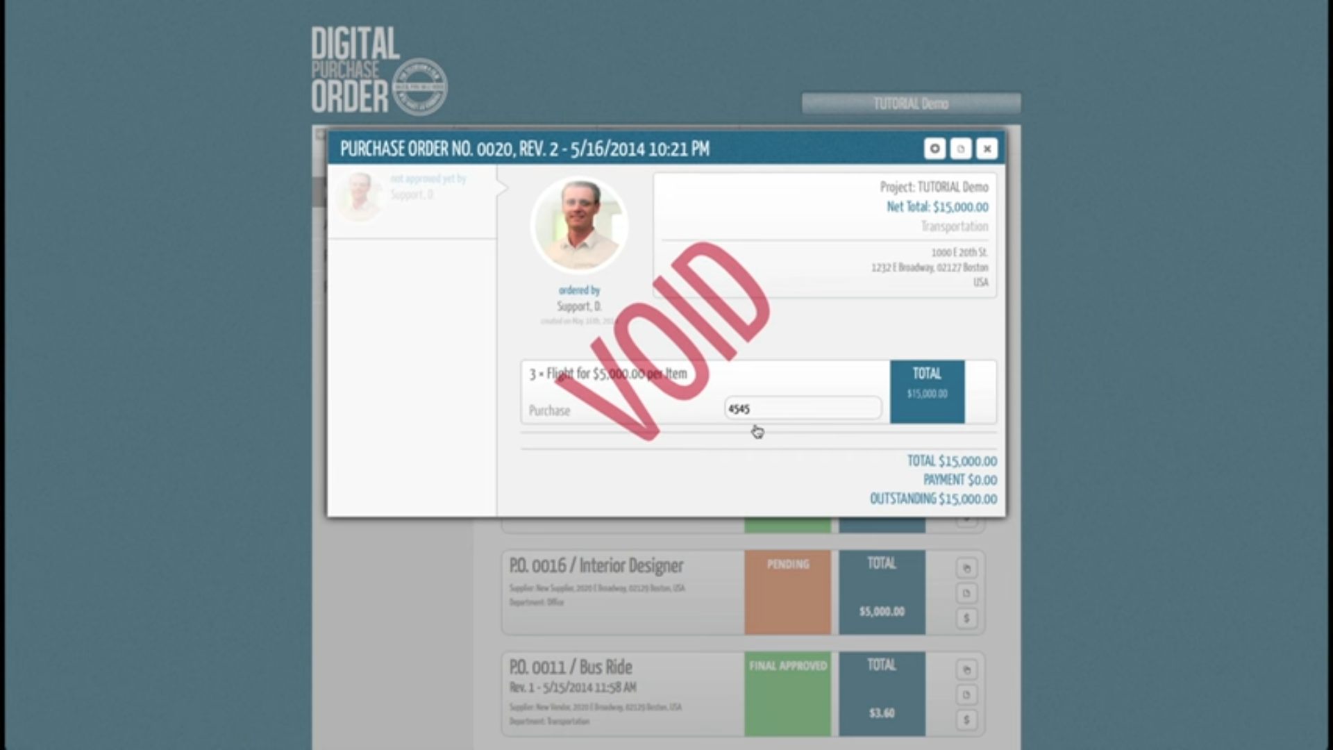 How to void a Purchase Order