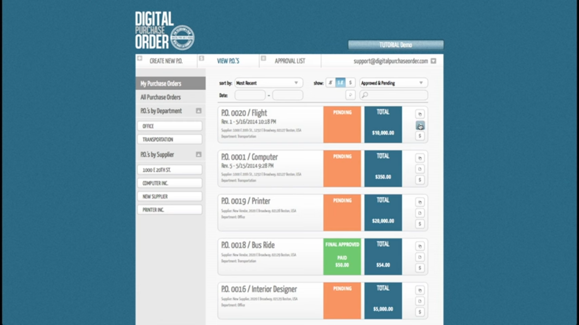 How to amend a Purchase Order