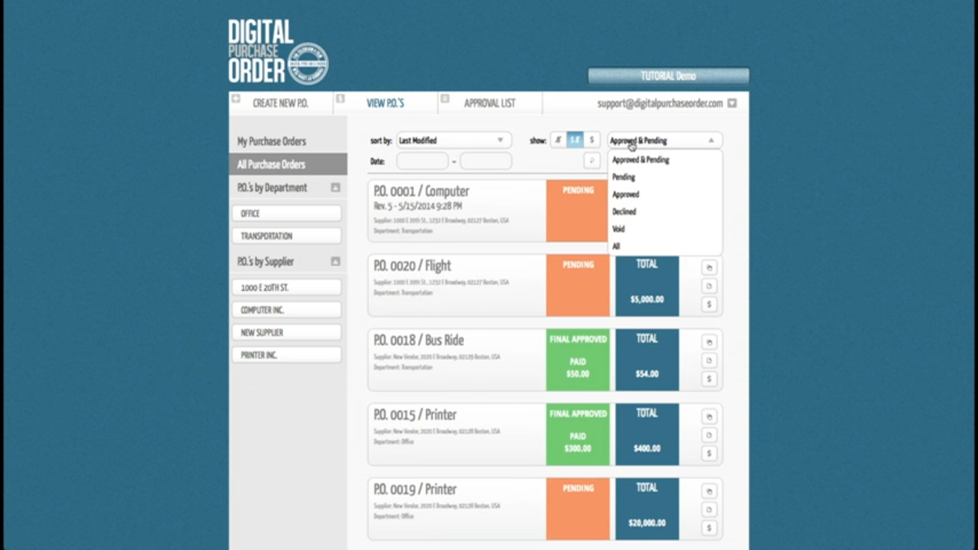 How to view a Purchase Order