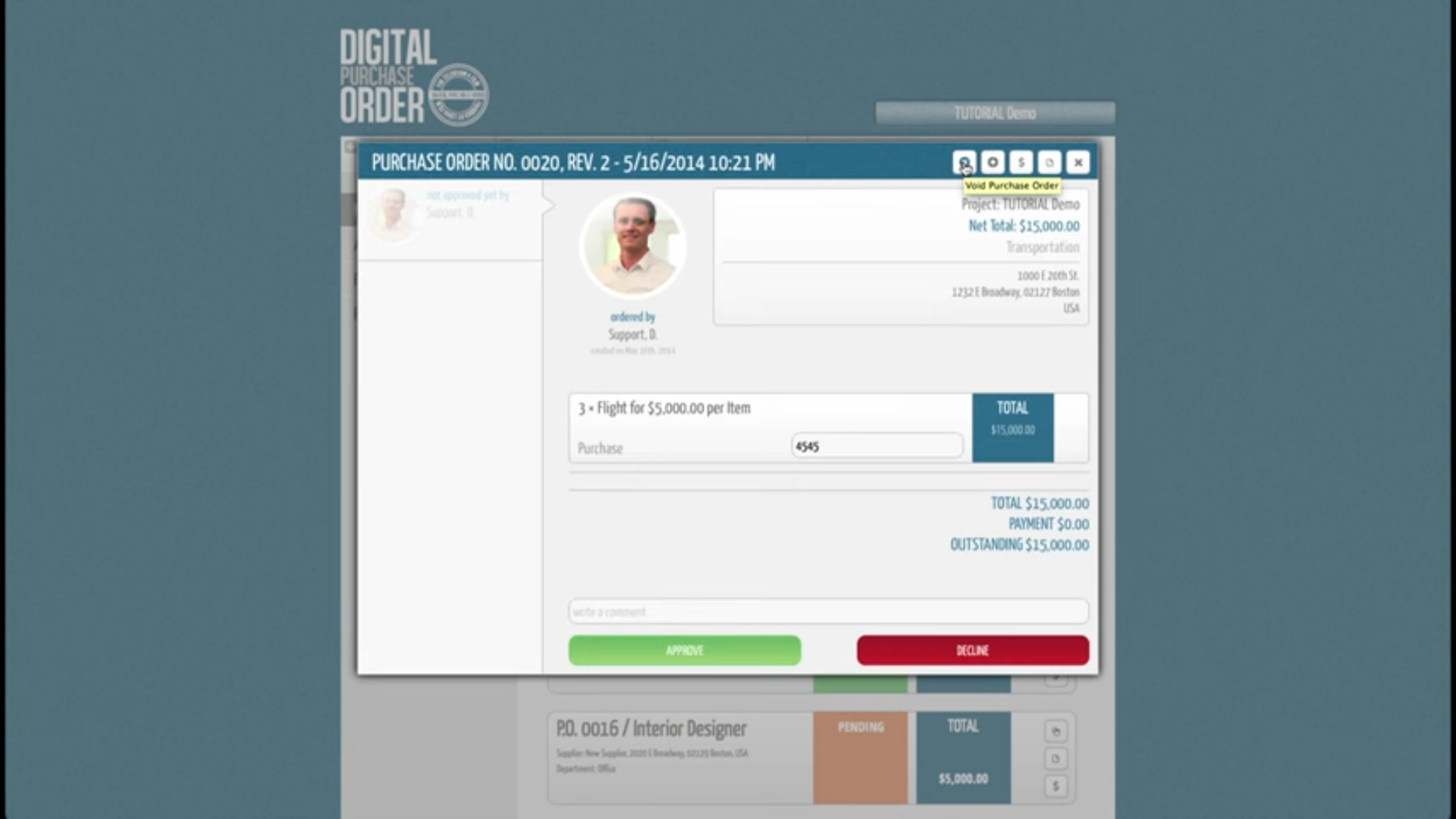 How to void a Purchase Order