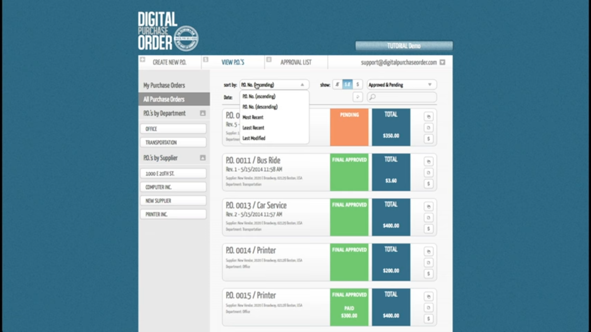 How to view a Purchase Order