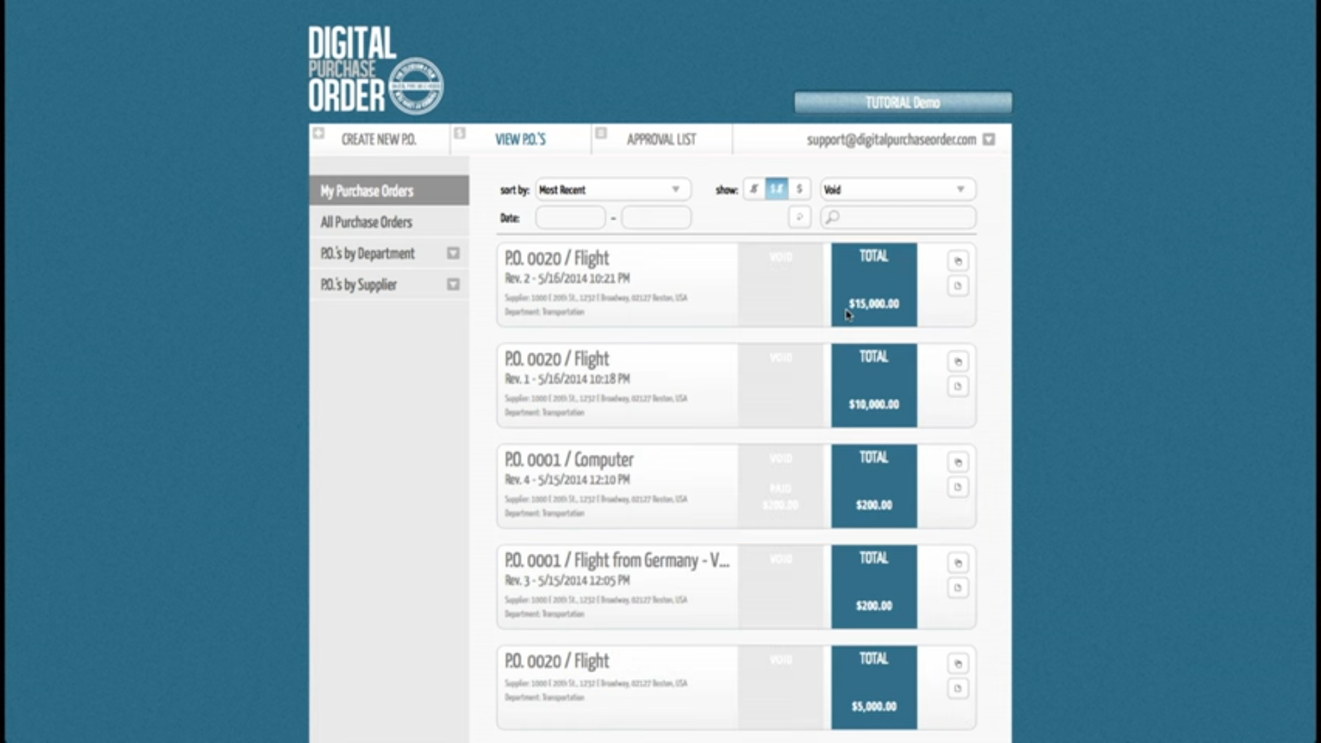 How to void a Purchase Order