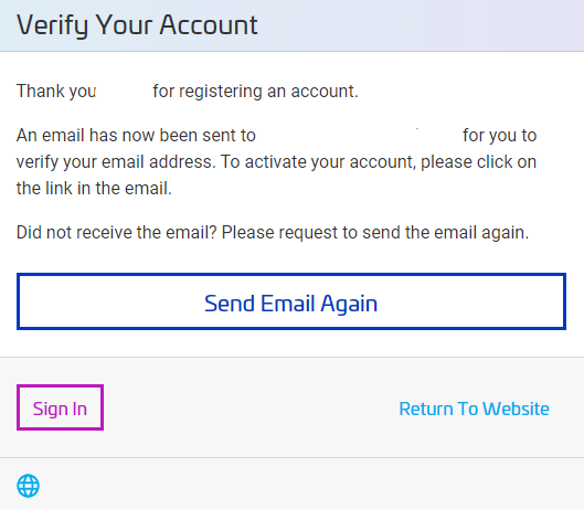 Register for an account