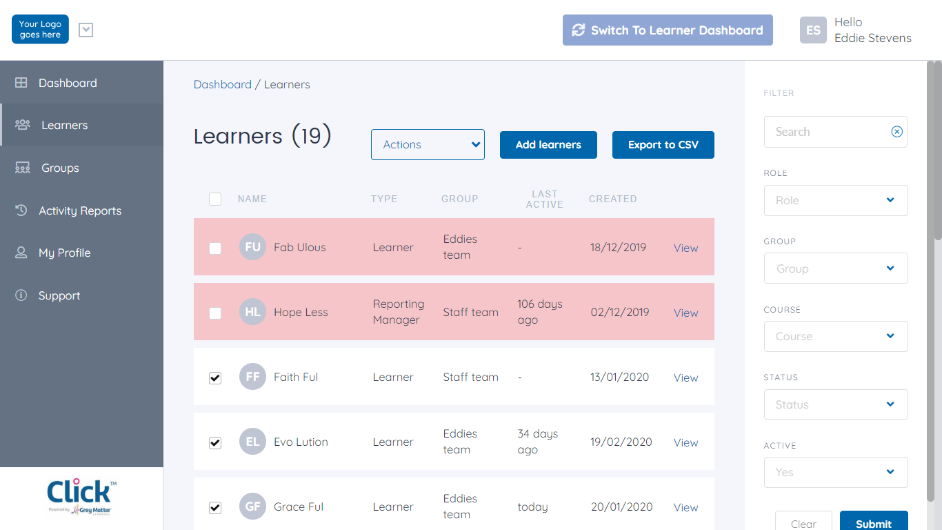 Can I add courses to all my learners at once?