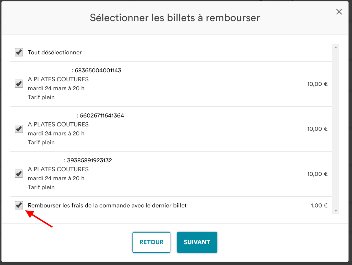 Rembourser une commande