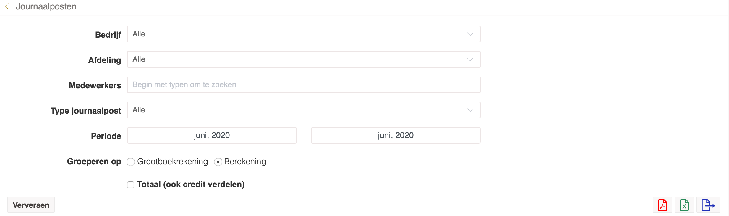 Hoe maak ik een journaalpost over meerdere perioden?