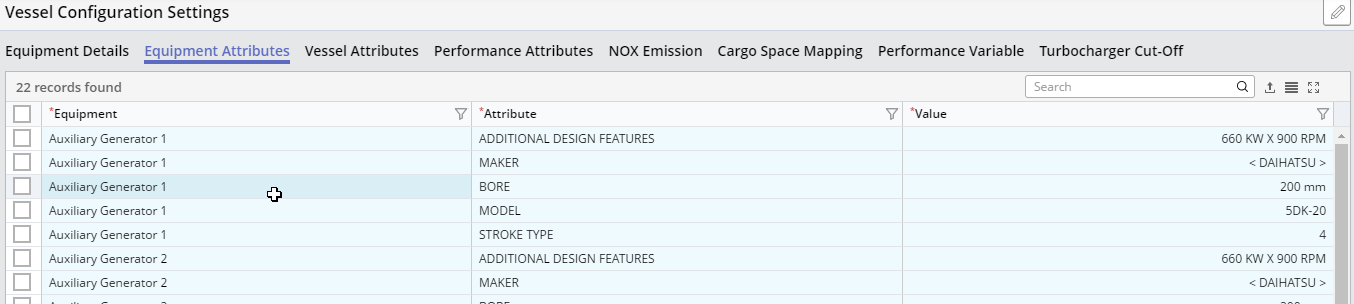 Vessel Configuration Settings in Voyage