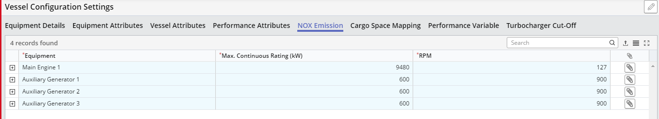 Vessel Configuration Settings in Voyage