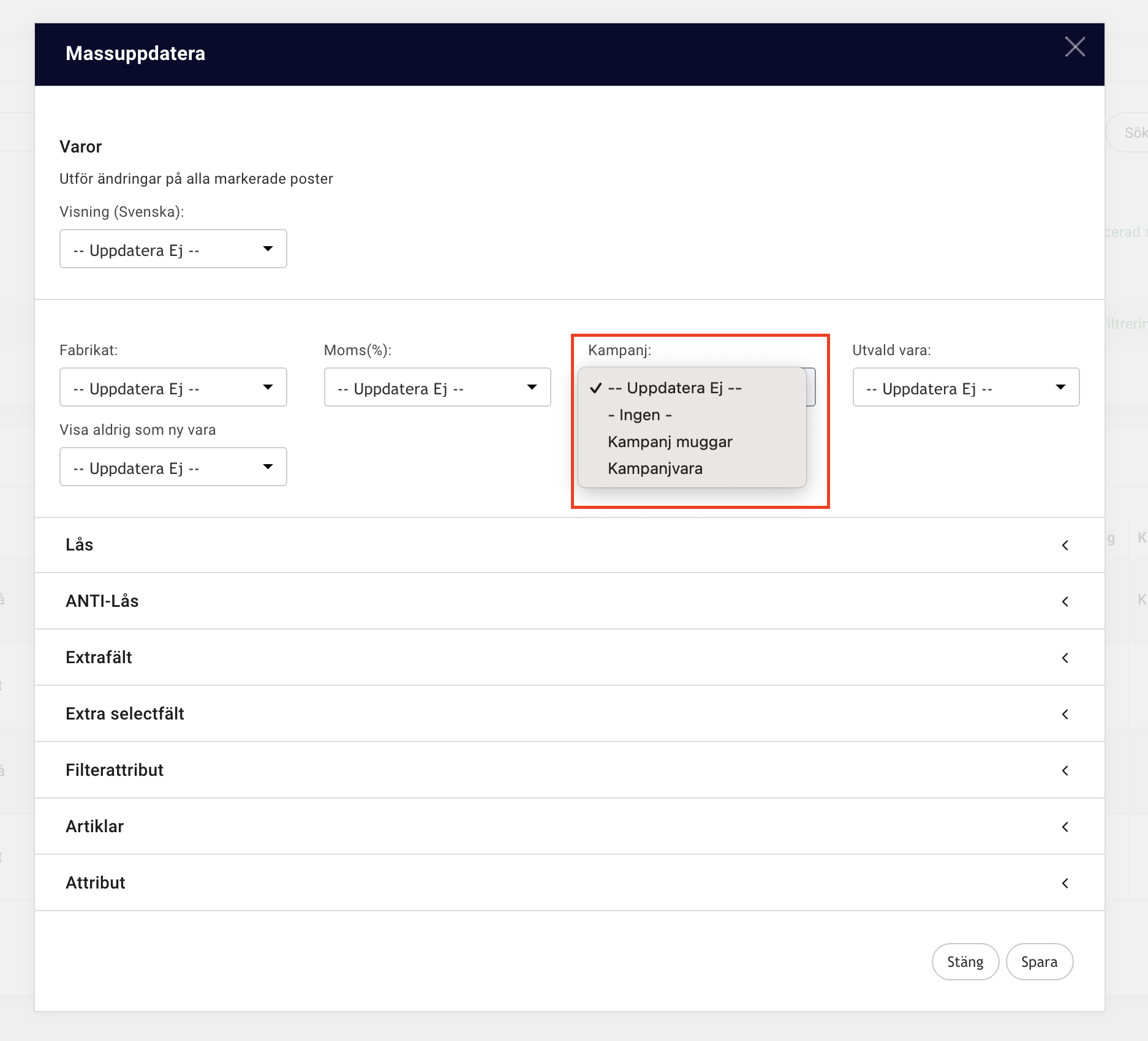 Kampanj för flera produkter