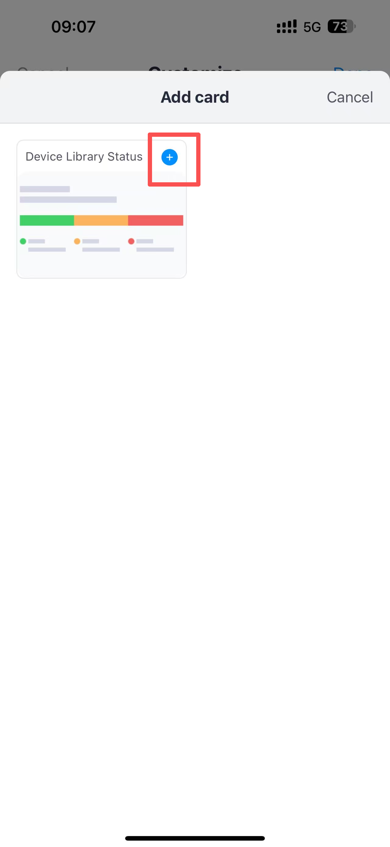 I have a Device Library on my computer, but it's not showing on the app ...
