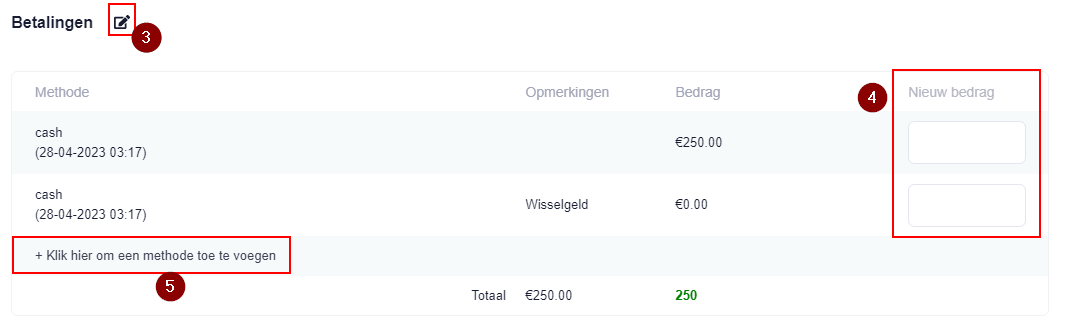 Customize payment on transaction