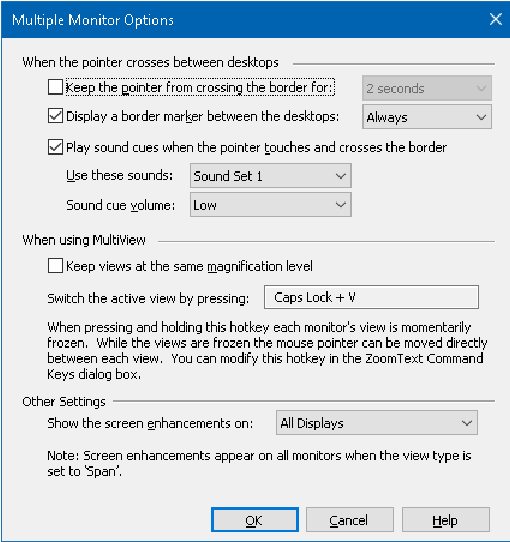 ZoomText – Disable sound when pointer crosses monitors ZoomText – Disable sound when pointer crosses monitors