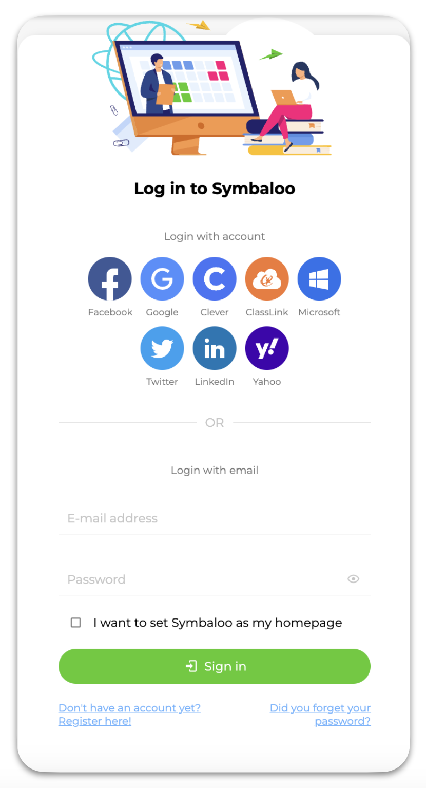 I have a Symbaloo account but am not able to Sign in?
